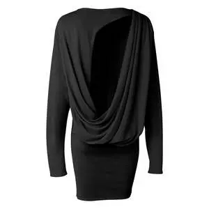 Jacquemus Boat Neck Long Sleeve Draped Cut-out Dress