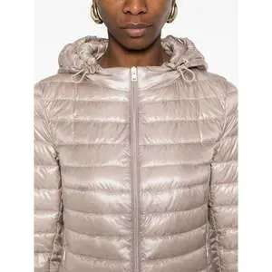 Herno Quilted Hooded Zip Up Down Jacket - Pink