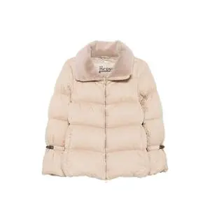 Herno Quilted Hooded Zip Up Down Jacket - Pink