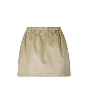 Prada Straight Skirt With Belted Waist And Triangle Logo