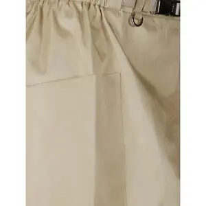 Prada Straight Skirt With Belted Waist And Triangle Logo
