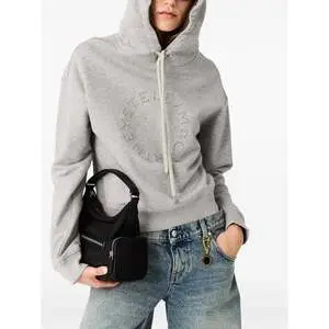 Stella McCartney Top Handle Shoulder Bag With Logo Charm - Black