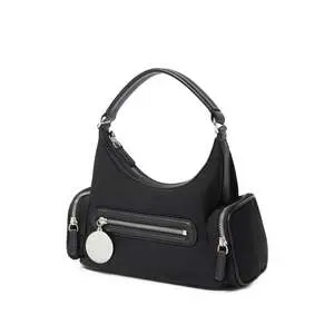 Stella McCartney Top Handle Shoulder Bag With Logo Charm - Black