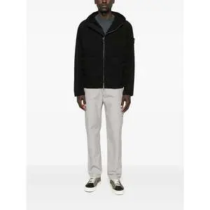 Stone Island Hooded Zip-up Jacket - Black