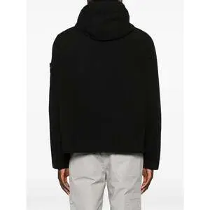 Stone Island Hooded Zip-up Jacket - Black