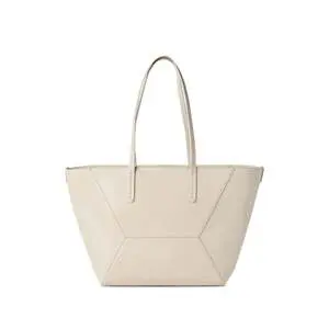 Brunello Cucinelli Leather Tote Bag With Monili Embroidery - Cream