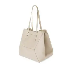 Brunello Cucinelli Leather Tote Bag With Monili Embroidery - Cream