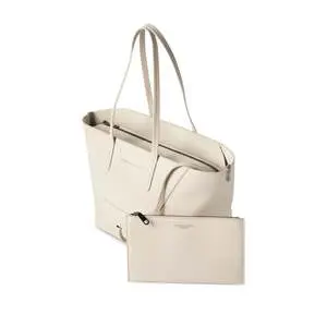 Brunello Cucinelli Leather Tote Bag With Monili Embroidery - Cream