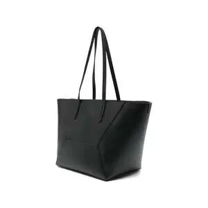 Brunello Cucinelli Leather Tote Bag With Top Handles - Black