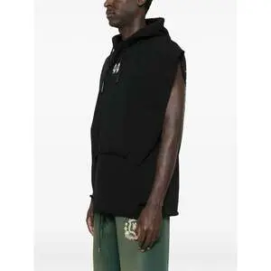 44 LABEL GROUP Cotton Sleeveless Hooded Sweatshirt