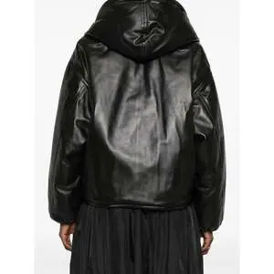Alaïa Leather Hooded Jacket