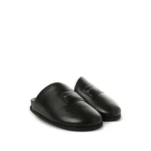 Givenchy Leather Logo Patch Slip-on Mules - Black