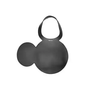 Coperni Leather Mickey Mouse Shape Logo Detail Tote Bag - Black