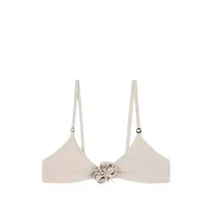 Coperni COPERNI Gathered Detail Petal Shape Bikini Top Cream