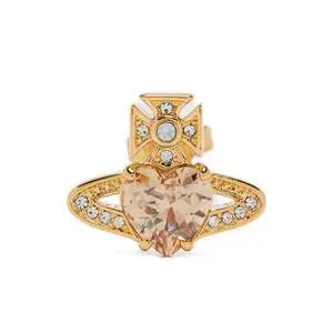 VIVIENNE WESTWOOD Tone Crystal Orb Motif Heart Earrings - Gold