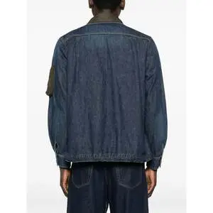 Sacai Denim Jacket With Zip Fastening - Blue
