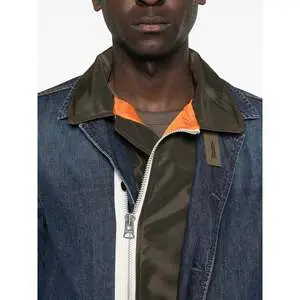 Sacai Denim Jacket With Zip Fastening