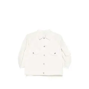 Sacai Off- Cotton & Nylon Denim Jacket With Arm Zip Detail - White