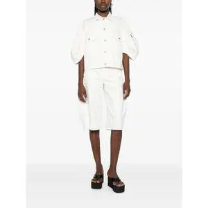 Sacai Belted Tapered Jeans - White
