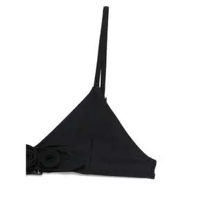 Coperni Rosette Triangle Bikini Top - Black