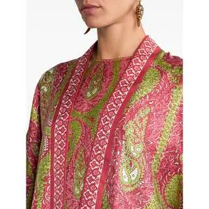 Etro Paisley Motif Silk Jacket - Pink