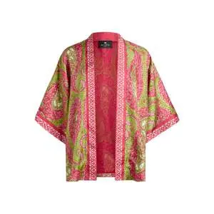 Etro Paisley Motif Silk Jacket - Pink