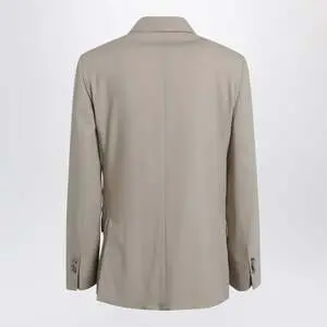 AMI Paris Beige Double-breasted Virgin Wool Gabardine Jacket