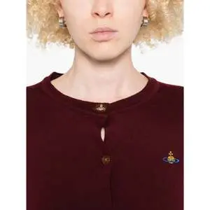 VIVIENNE WESTWOOD Orb Emblem Button Front Cardigan - Red