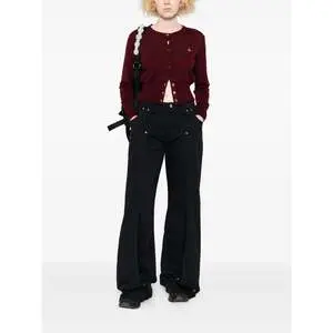 VIVIENNE WESTWOOD Orb Emblem Button Front Cardigan - Red