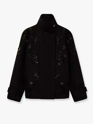 GOLDEN GOOSE Embellished Floral Denim Jacket - Black