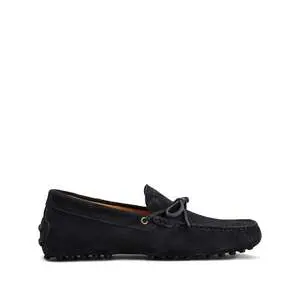 TOD'S Suede Boat Shoes With Tie Detail - Gray
