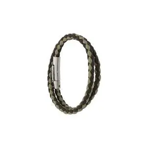 TOD'S Two-tone Woven Leather Bracelet - Green