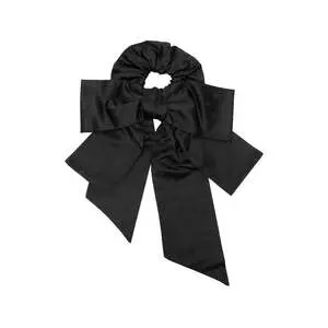 Alexander McQueen Silk Skull Print Bow Detail Hair Accessory - Black