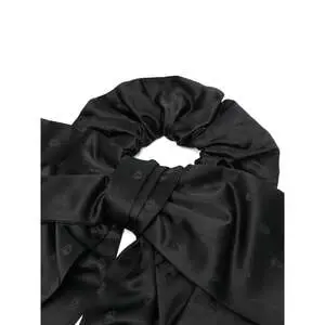 Alexander McQueen Silk Skull Print Bow Detail Hair Accessory