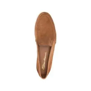 Santoni Suede Slip-on Loafers - Brown