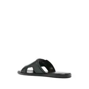 Santoni Calf Leather Double Buckle Sandals