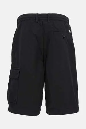 C.P. COMPANY Black Cargo Shorts With Lens Detail - Multicolor