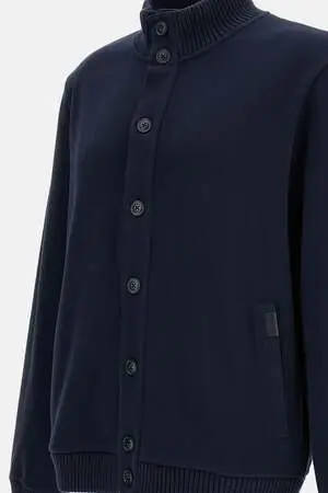 FAY Double Piqué Sweater Jacket With Stand Collar And Button Fastening