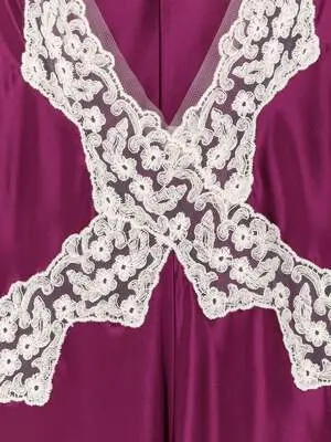 Alberta Ferretti Viscose Long Dress With Lace Profile