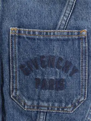Givenchy Cropped Denim Jacket With Embroidered Logo - Multicolor
