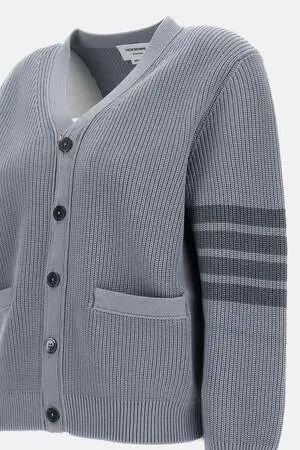 Thom Browne V-neck Cardigan With Signature Striped Detail