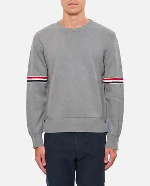Thom Browne Crewneck Pullover With Sleeve Stripes