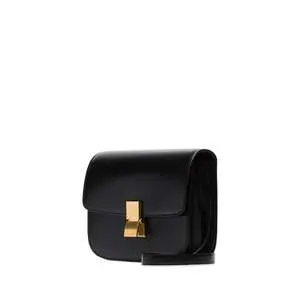 Celine Leather Box Shoulder Bag - Black