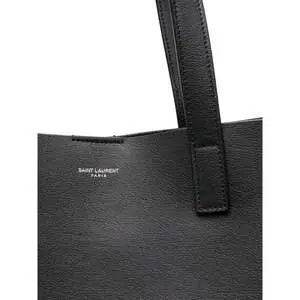 Saint Laurent Grained Calf Leather Tote Bag - Black