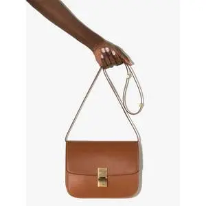 Celine Leather Shoulder Bag With Gold-tone Hardware - Brown