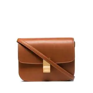 Celine Leather Shoulder Bag With Gold-tone Hardware - Brown