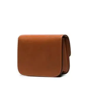 Celine Leather Shoulder Bag With Gold-tone Hardware - Brown