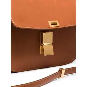 Celine Leather Shoulder Bag With Gold-tone Hardware - Brown