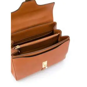 Celine Lambskin Top Handle Bag - Brown