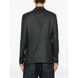 Tagliatore Grey Virgin Wool Double-breasted Blazer